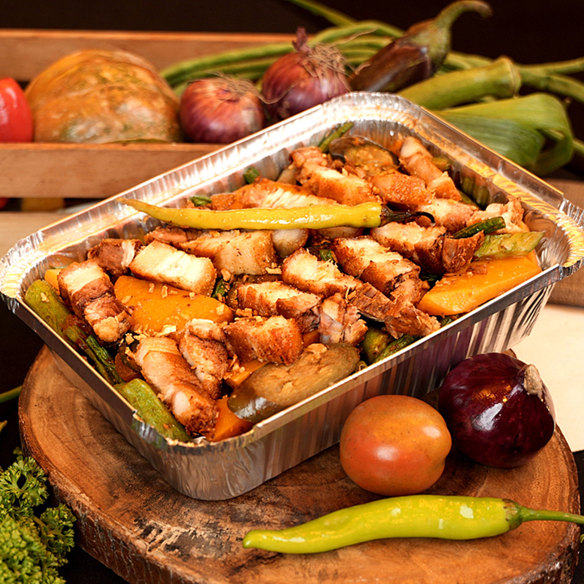 Pinakbet con Lechon Tray – Victoria Bites